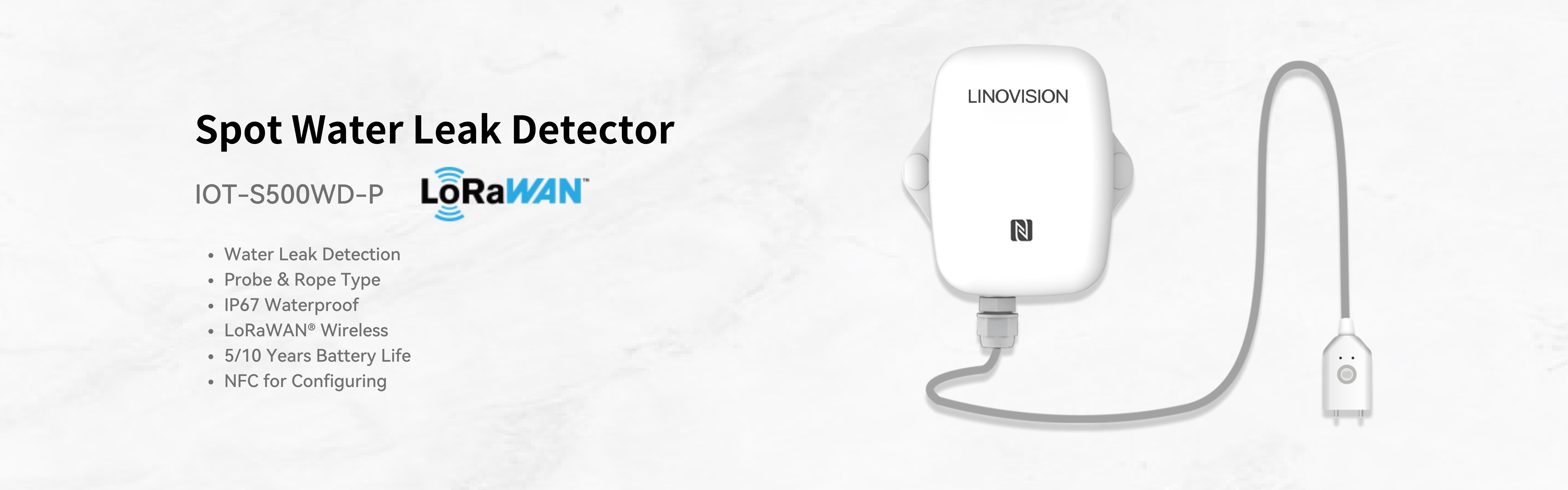 LoRaWAN Wireless Water Detection Sensor for Liquid Leak Detection ...