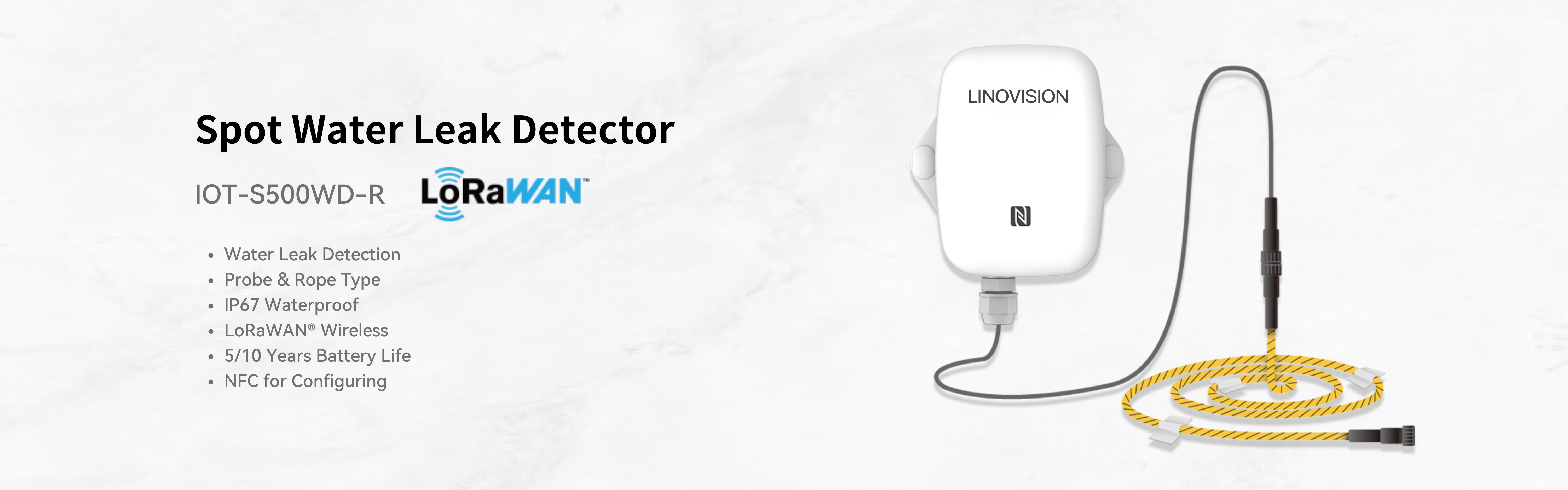 LoRaWAN Wireless Water Detection Sensor for Liquid Leak Detection ...