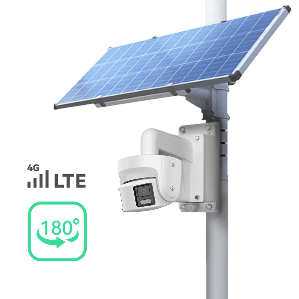 4G LTE Solar Power Camera Kit with 4K AI Smart Dual-Lens Panoramic Cam ...